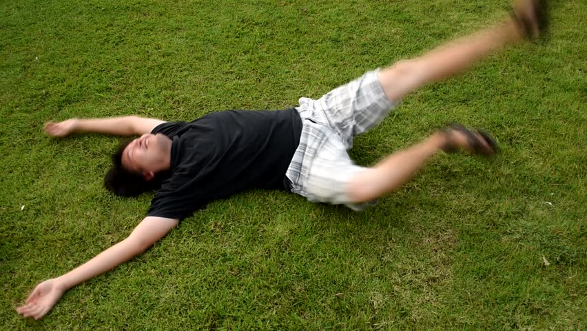 An Asian Thai Man Is Wriggling Like A Spoil Child Having Seizures With ...