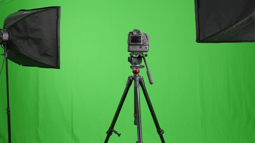 Green Screen Animation Of A High Definition Studio Camera Turning And ...